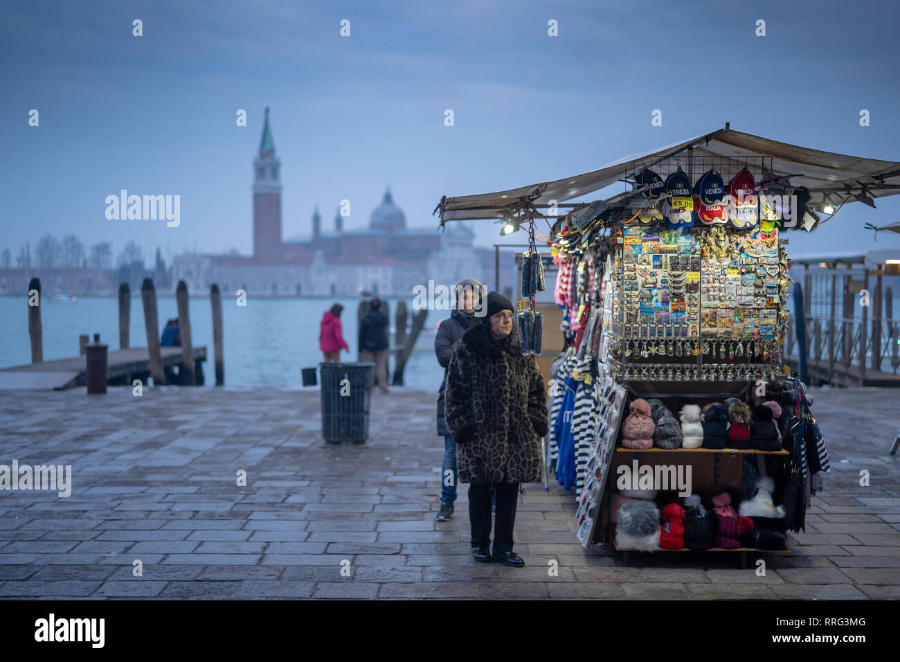 General views of street vendors in Venice. From a series of travel ...