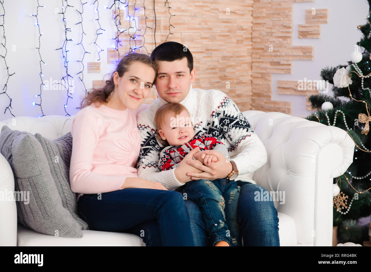 Happy family celebrating new year's eve together Stock Photo - Alamy