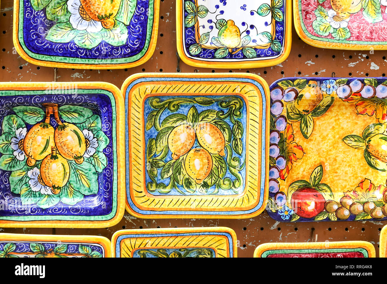 POSITANO, ITALY - AUGUST 23, 2018: Positano style traditional colorful ...