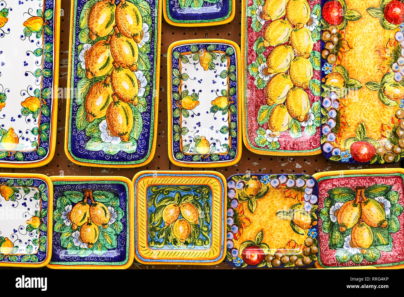 POSITANO, ITALY - AUGUST 23, 2018: Positano style traditional colorful ...