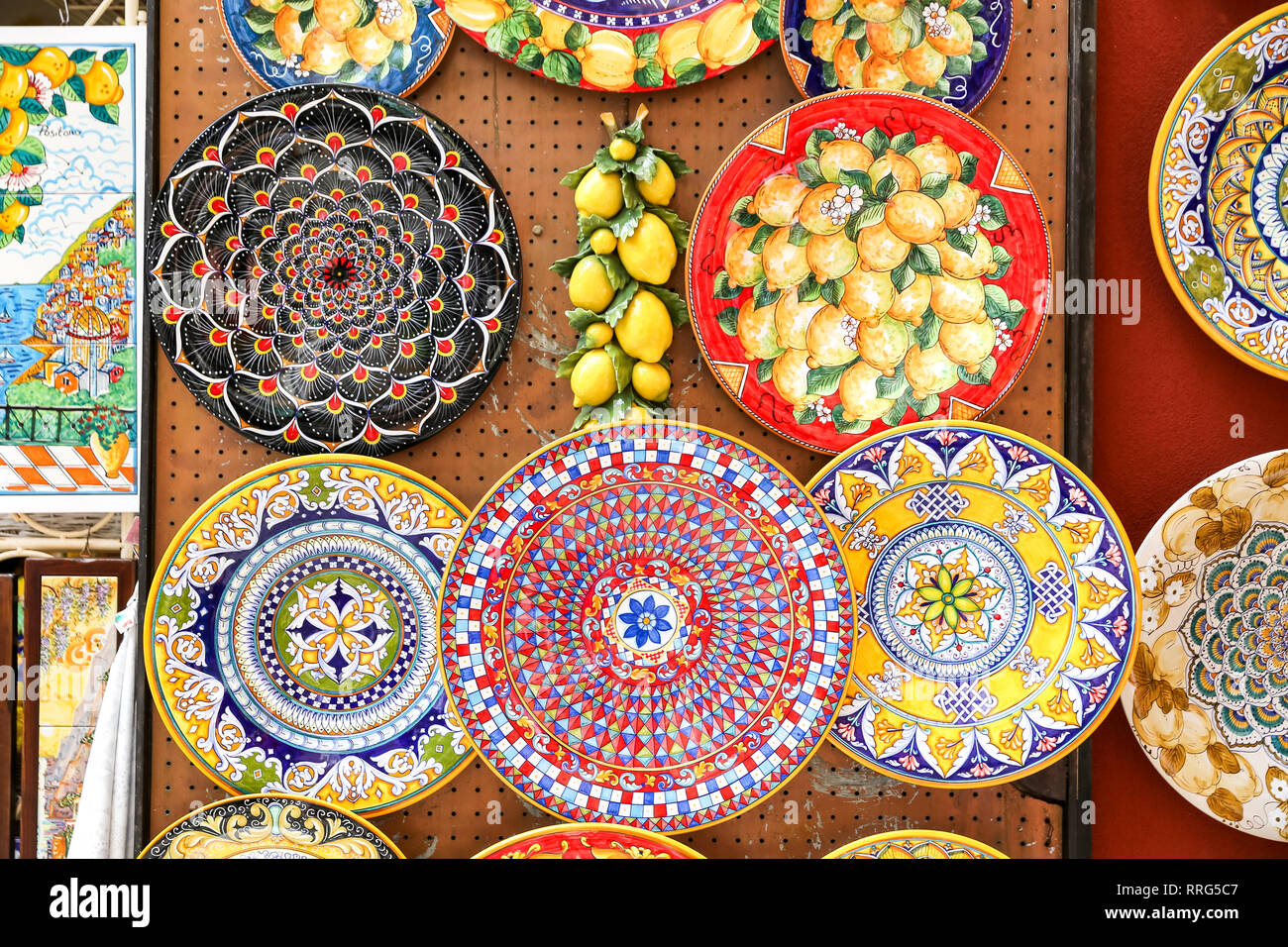 POSITANO, ITALY - AUGUST 23, 2018: Positano style traditional colorful ...