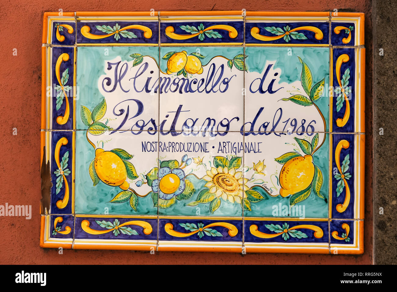 POSITANO, ITALY - AUGUST 23, 2018: Positano style traditional colorful ...