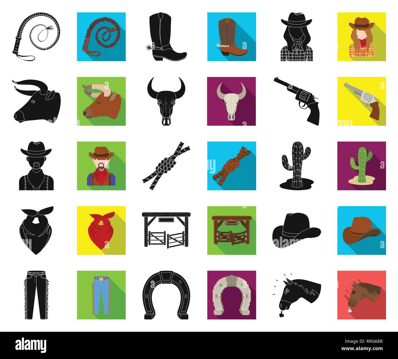 accessory,art,bandana,black,flat,boots,bull,cactus,collection ...