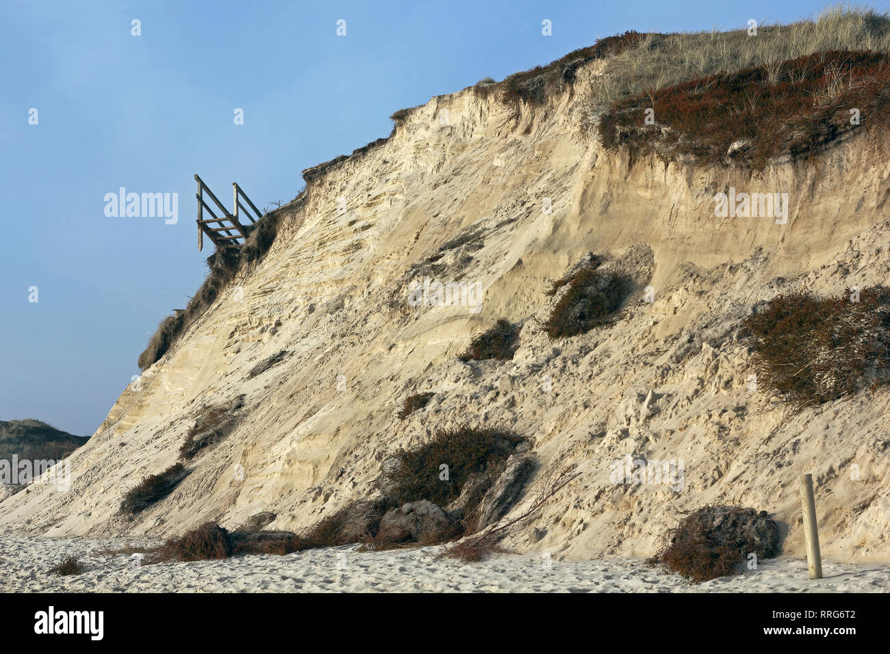 Storm damage at a dune on the island of Sylt Stock Photo - Alamy