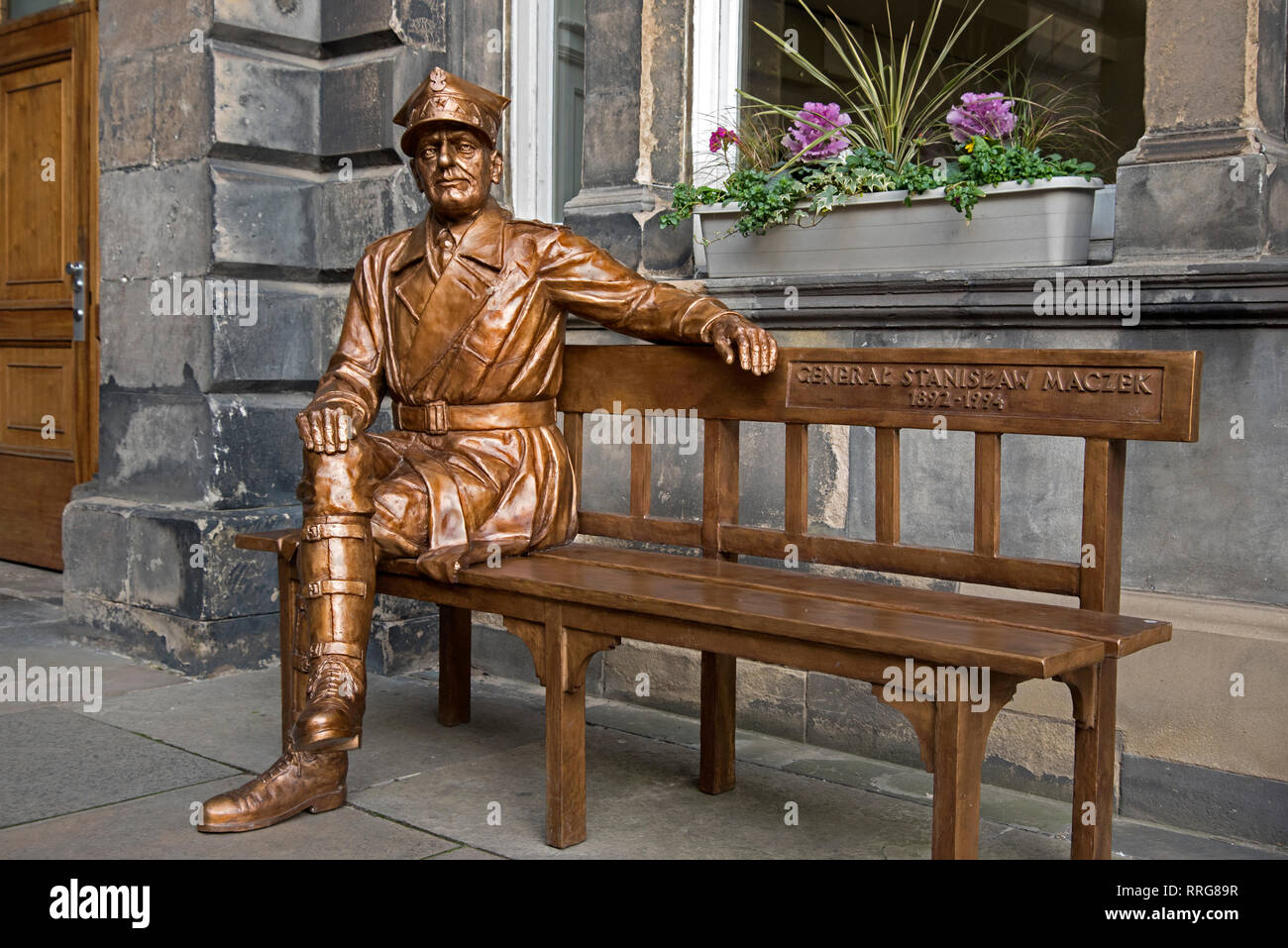 Statue of Polish war hero General Stanislaw Maczek, commander of the ...