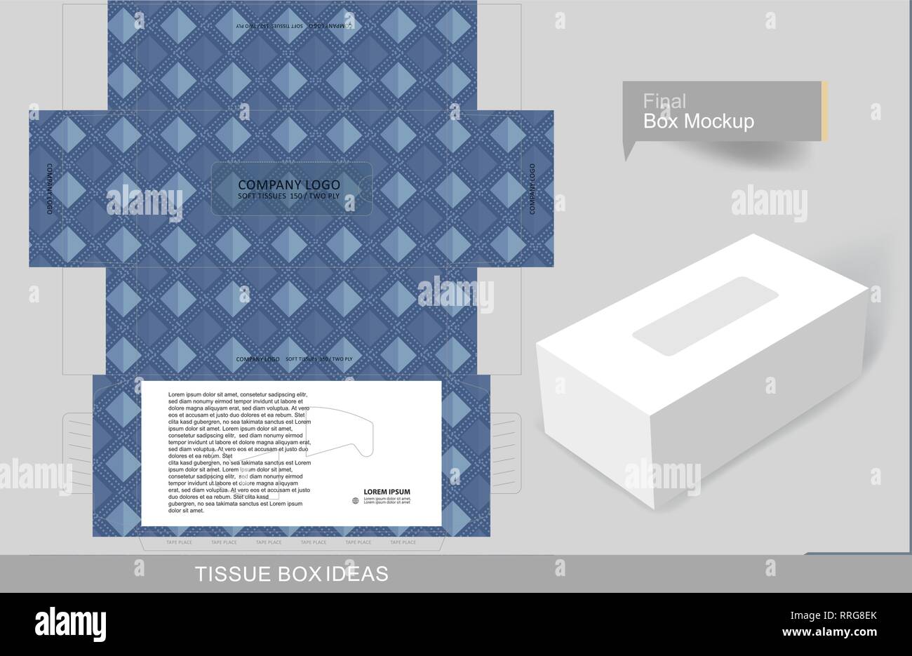 Abstract tissue box concept, template for business purpose, place your ...