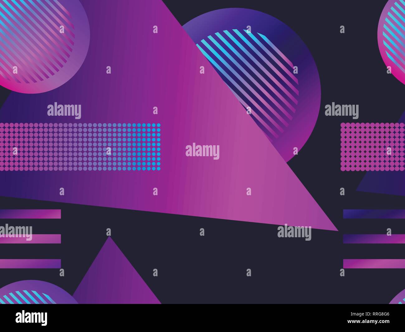 Futuristic seamless pattern with geometric shapes. Gradient with purple ...