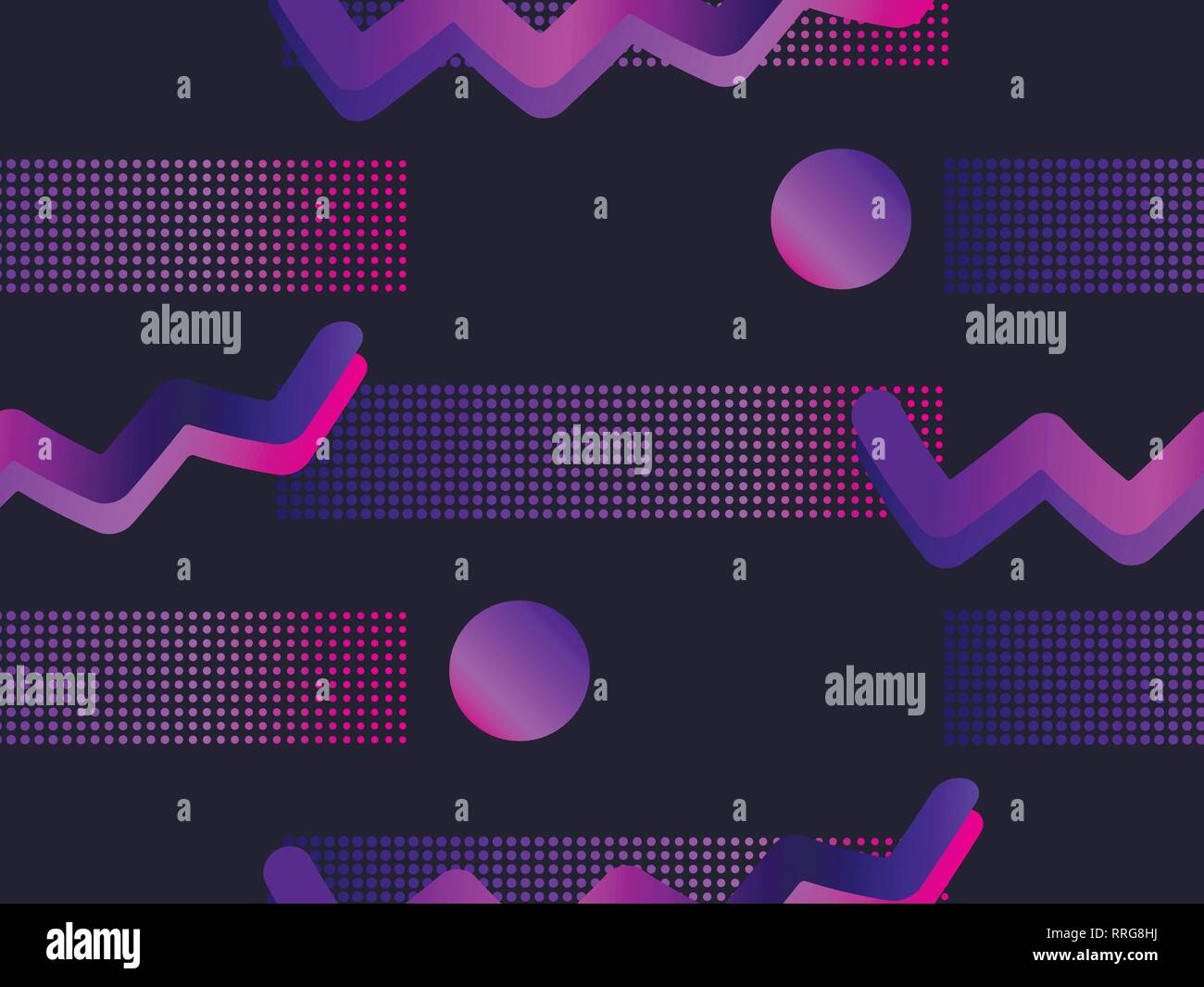 Futuristic seamless pattern with geometric shapes. Gradient with purple ...