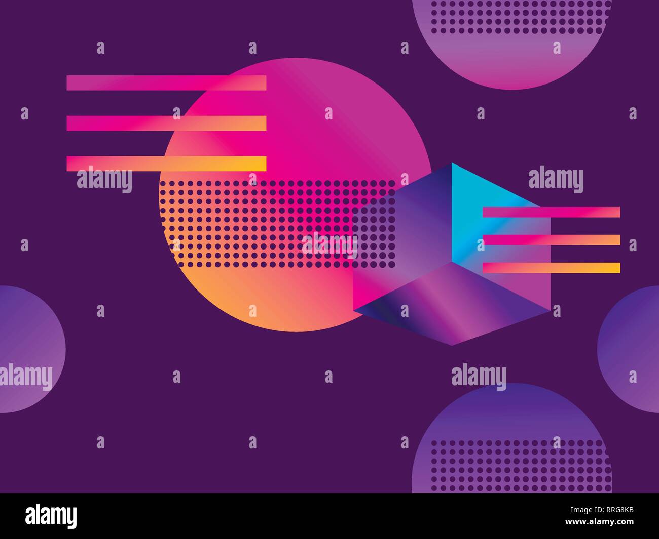 Futuristic seamless pattern with geometric shapes. Gradient with purple ...