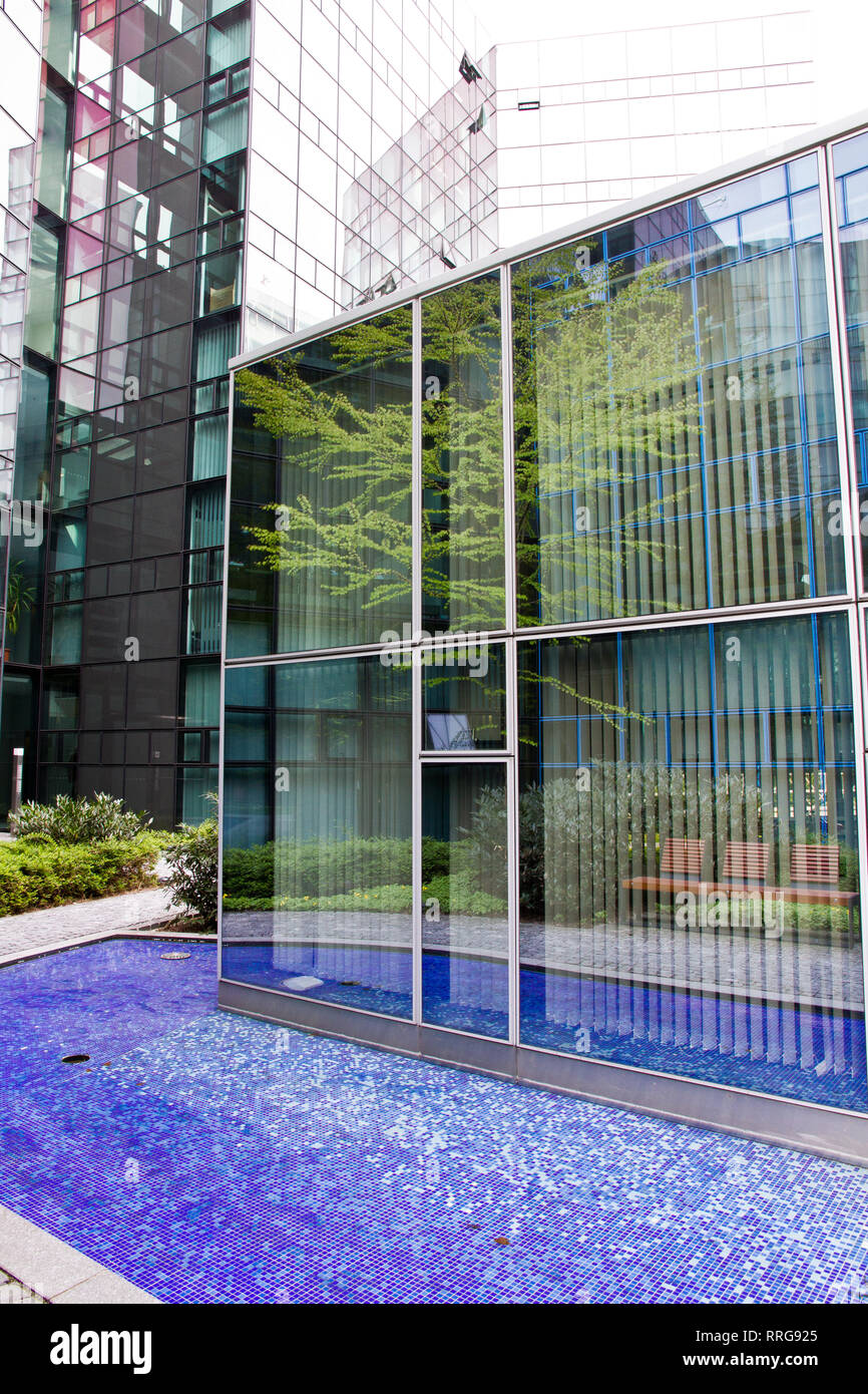 Modern office building in Munich in Germany. Symmetry. Minimalism Stock ...