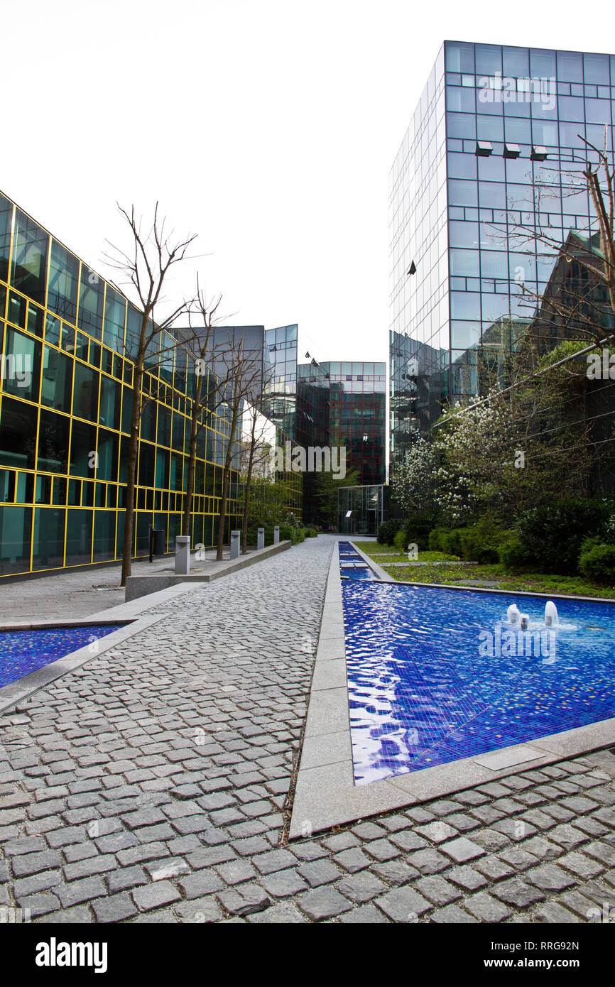 Modern office building in Munich in Germany. Symmetry. Minimalism Stock ...