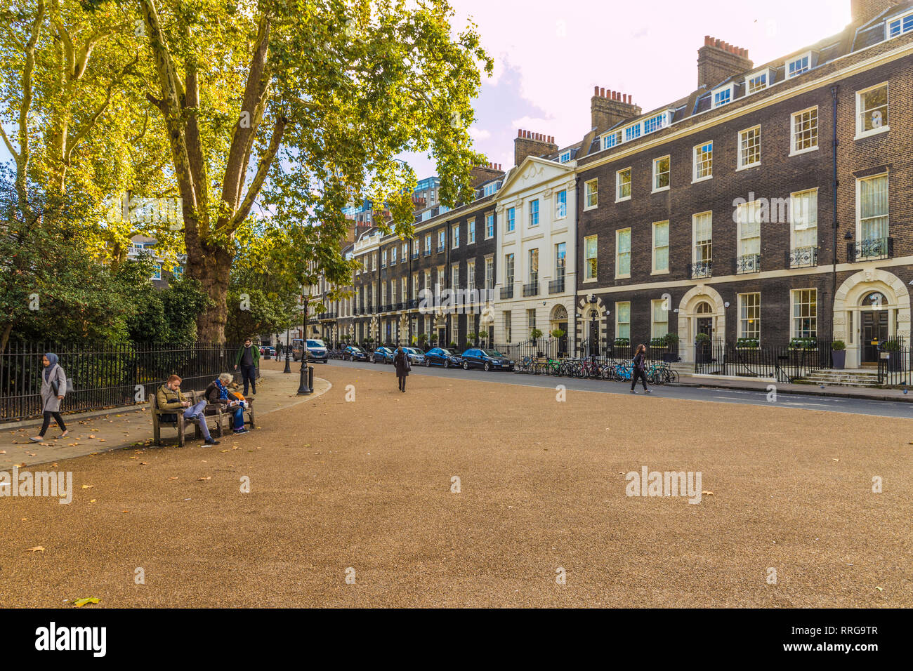The beautiful Georgian architecture in Bedford Square in Bloomsbury ...