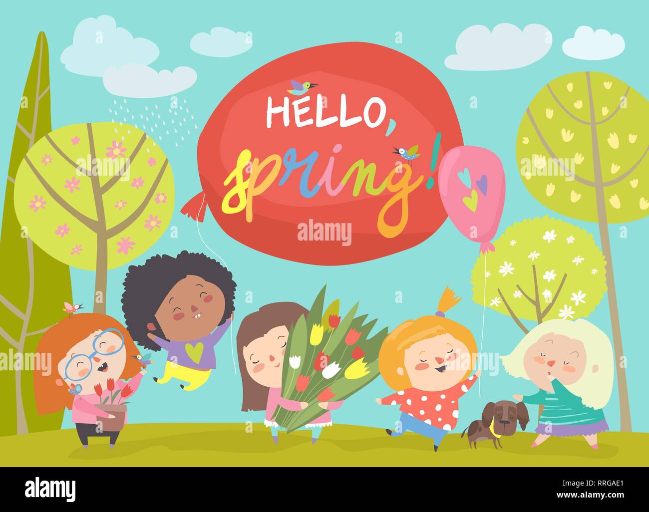 Girls friends park Stock Vector Images - Alamy