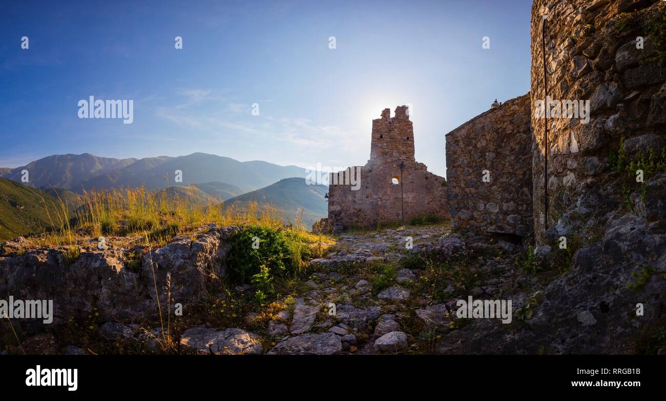 The ruins of the old castle, Himara, South coast, Albania, Europe Stock ...