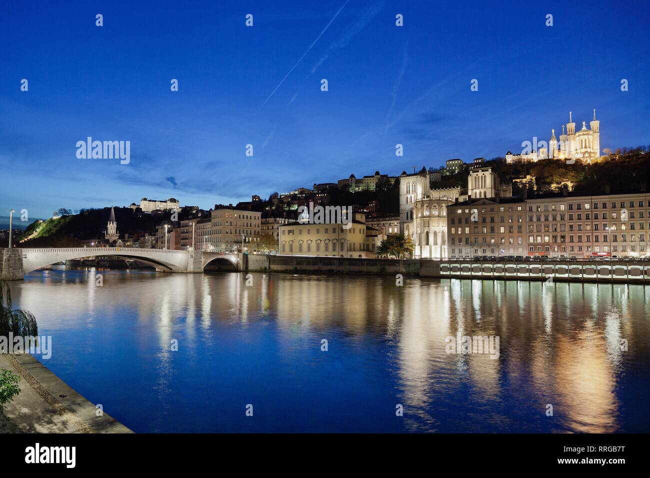 Pont Bonaparte, Lyon, Auvergne-Rhone-Alpes, France, Europe Stock Photo ...