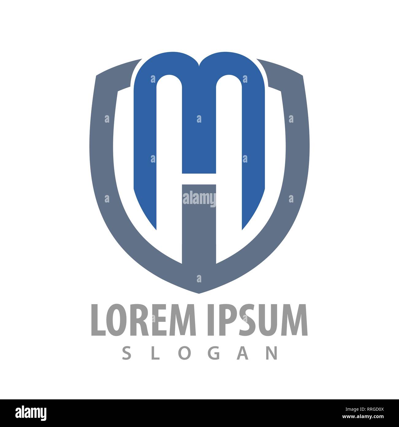 Initial letter MW shield logo concept design. Symbol graphic template ...