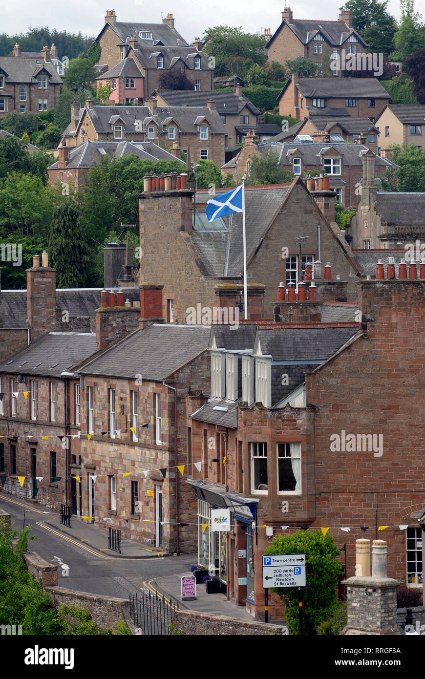 Religious and cultural tourism: Panoramic view from Melrose Abbey ...