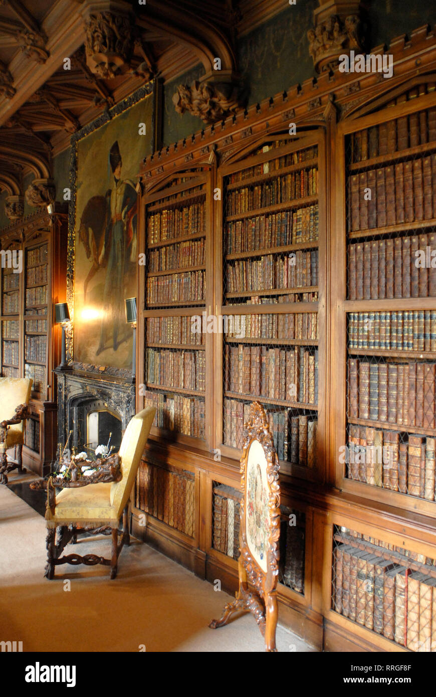 Cultural tourism: Library of Abbotsford House, home of Walter Scott in ...
