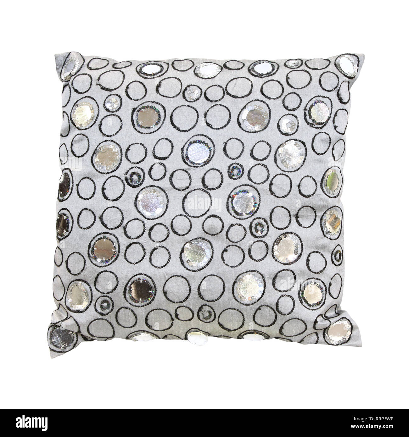 Decorative silver pillow isolated with clipping path included Stock ...