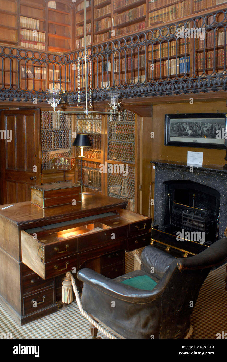 Cultural tourism: Glam desk in the library of Abbotsford House, home of ...