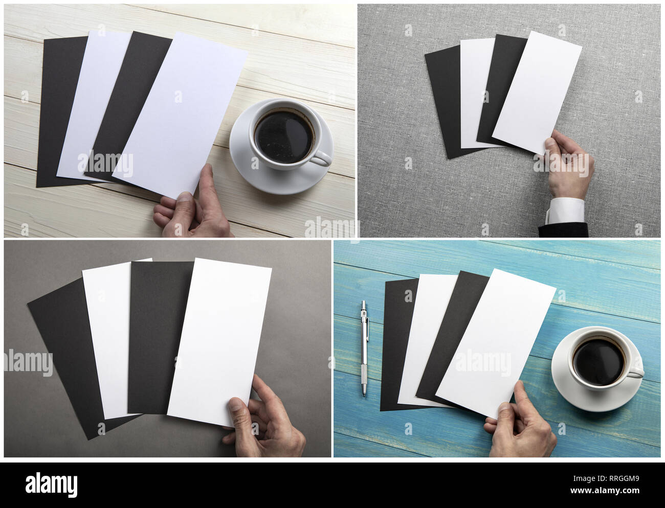 A man holding booklet. Set of identity template Stock Photo - Alamy