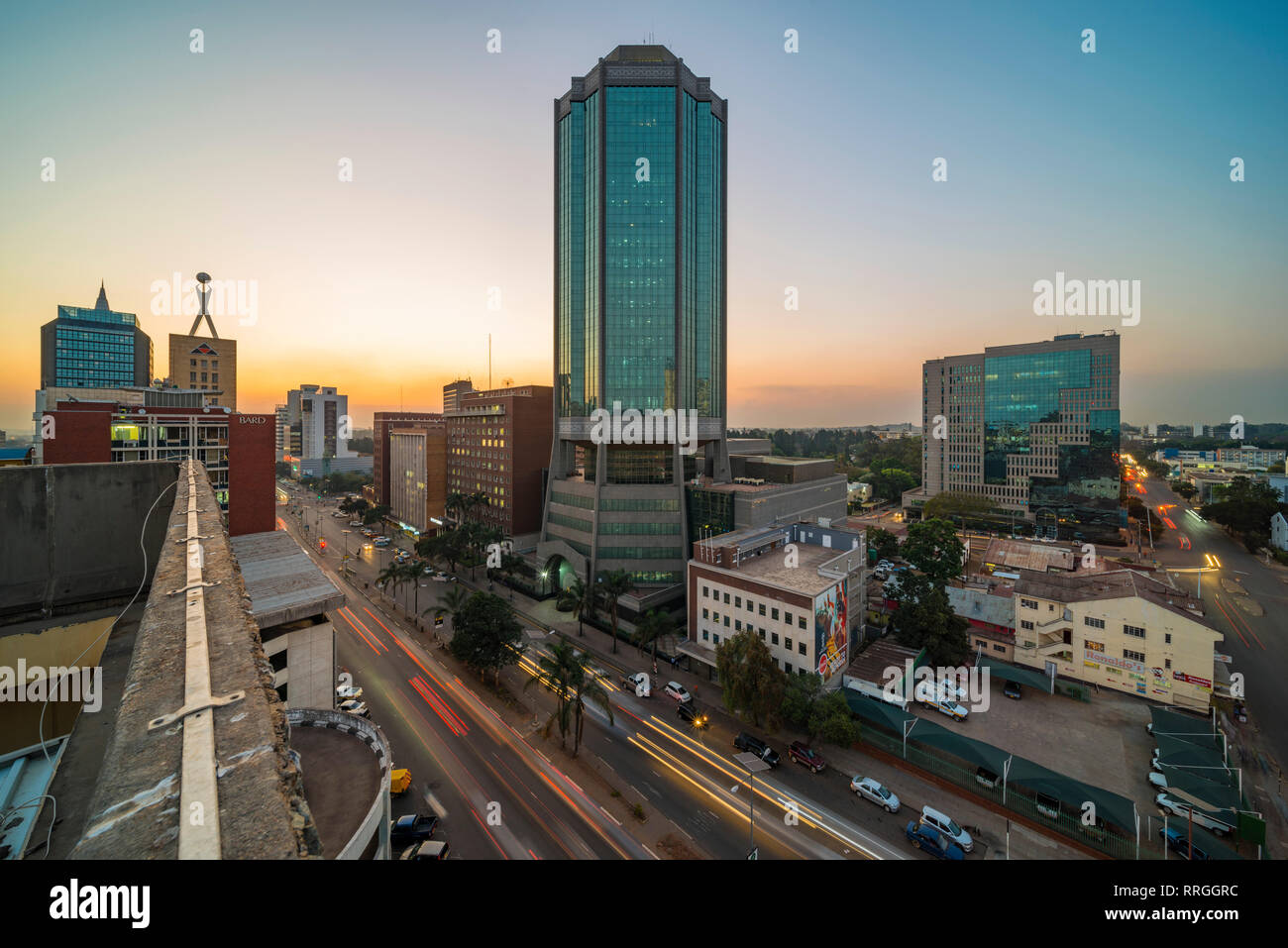 Evening lights in Zimbabwe's capital city Harare Stock Photo - Alamy