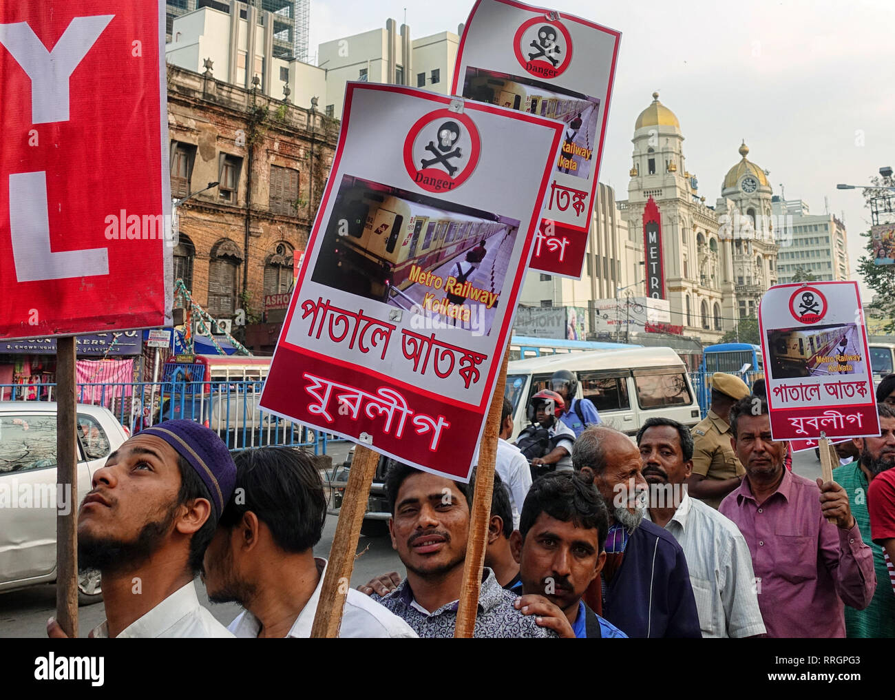 A man seen holding a placard during the protest. Activist of AIYL (All ...