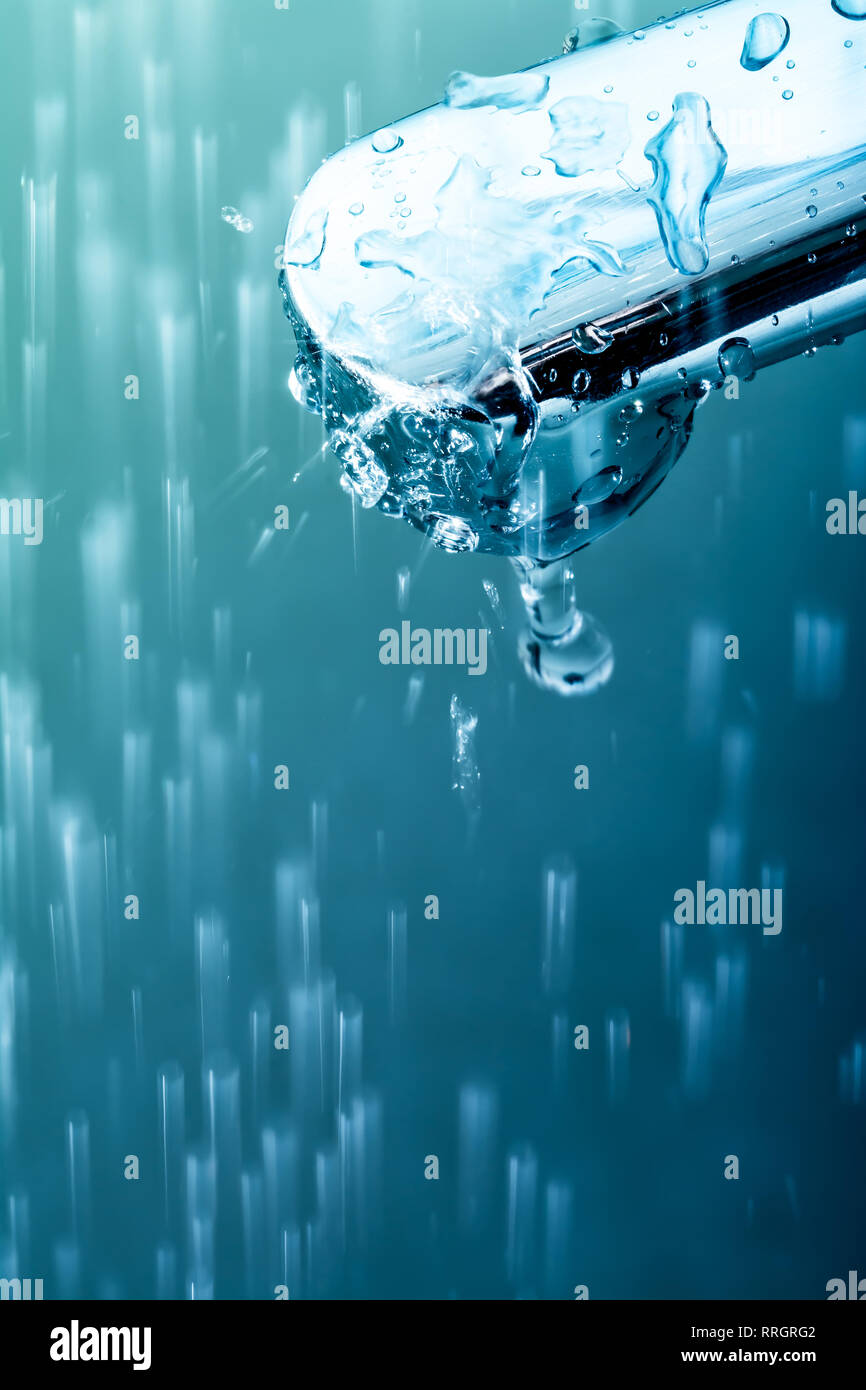 Silver water faucet flows from hi-res stock photography and images - Alamy