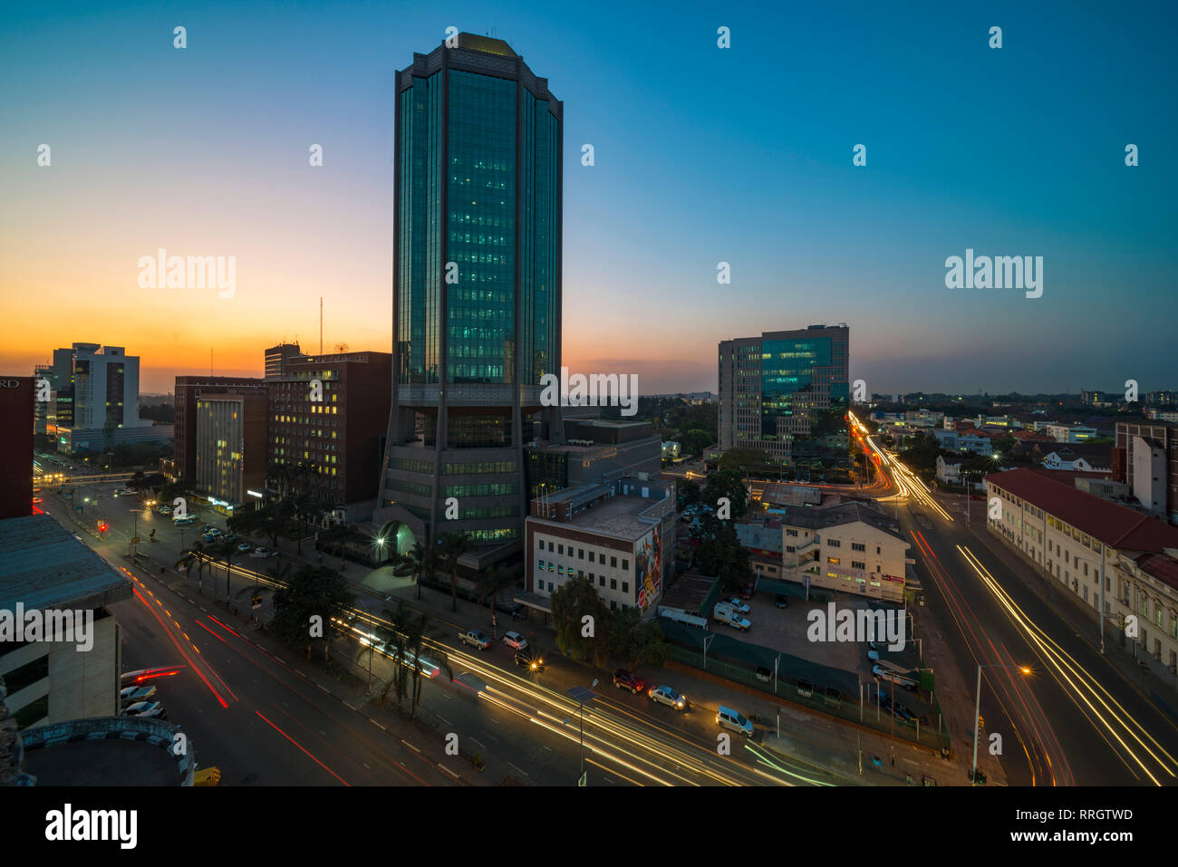 Evening lights in Zimbabwe's capital city Harare Stock Photo - Alamy