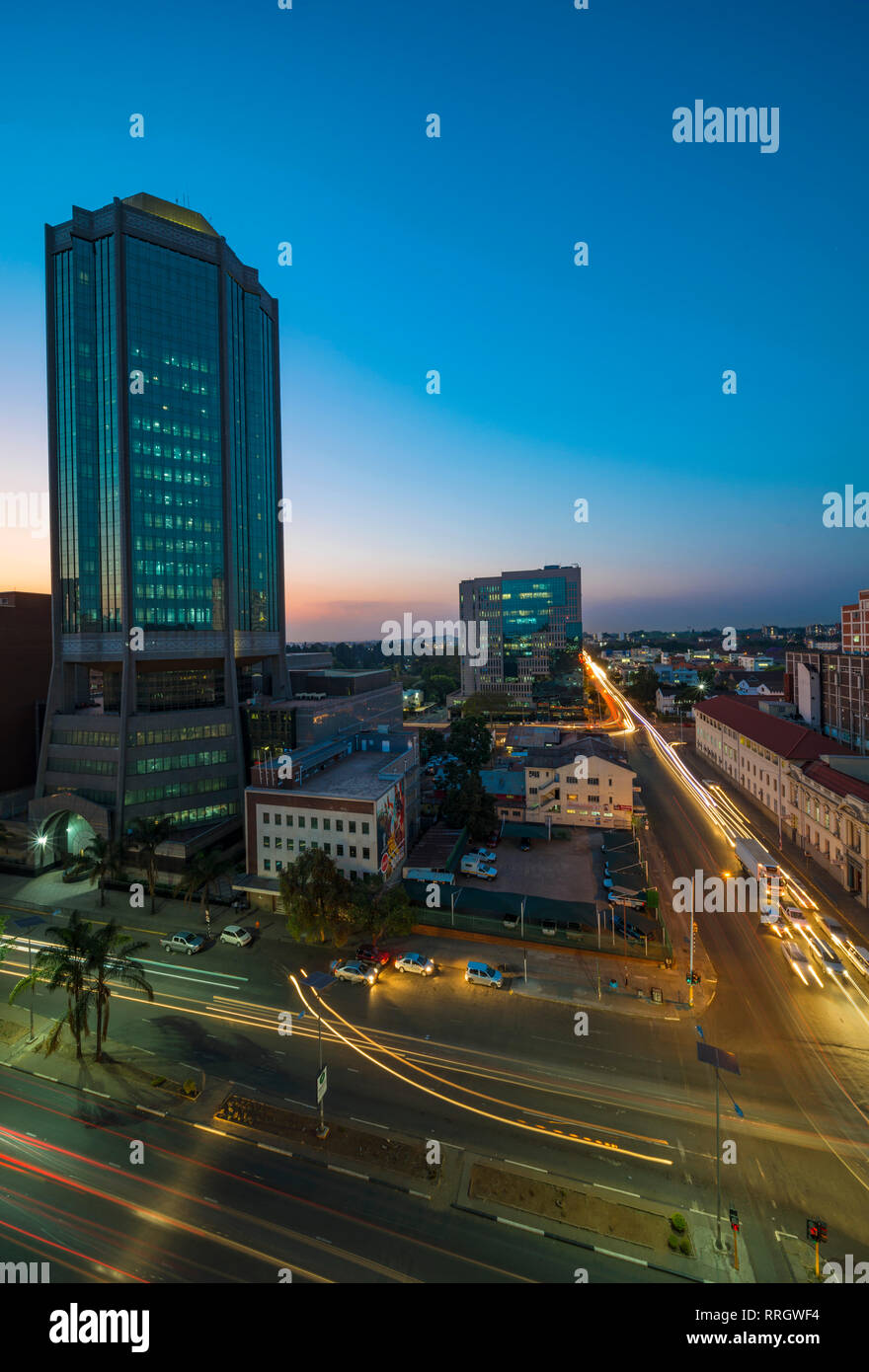 Evening lights in Zimbabwe's capital city Harare Stock Photo - Alamy