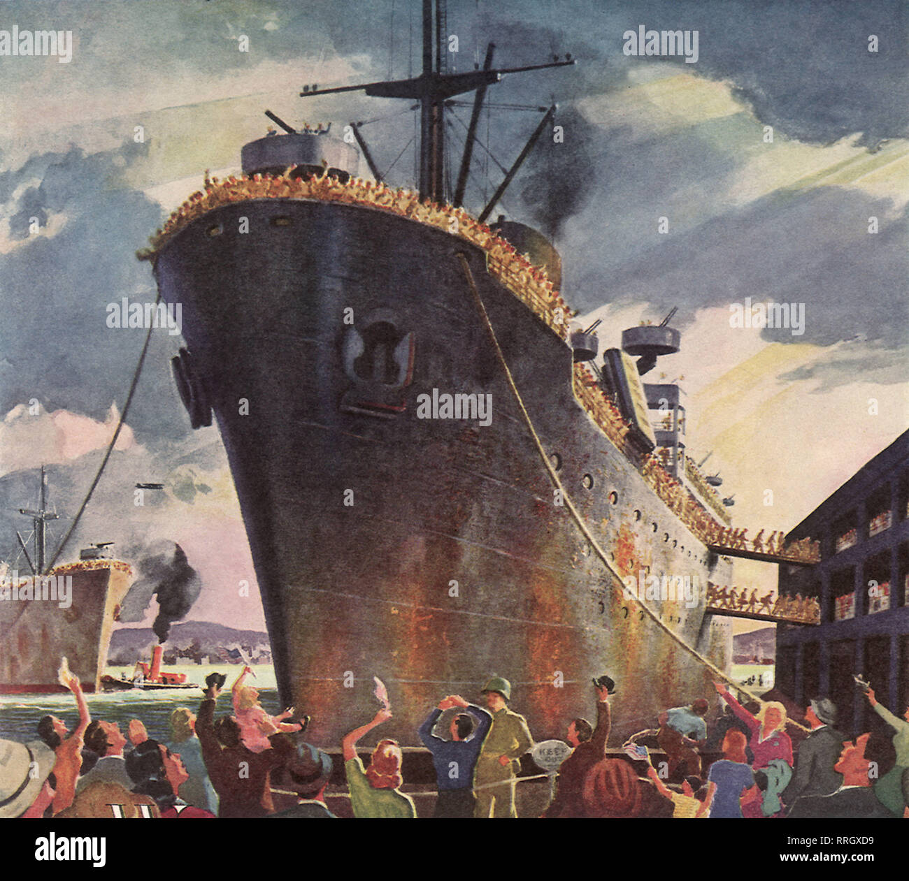 American Soldiers return Home on Ship Stock Photo - Alamy