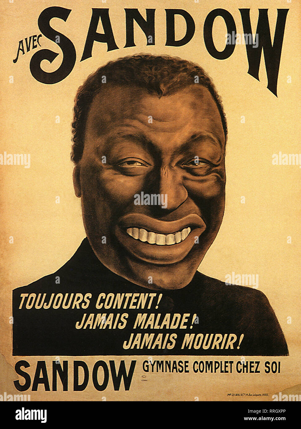 Poster fro a man named Sandow Stock Photo - Alamy