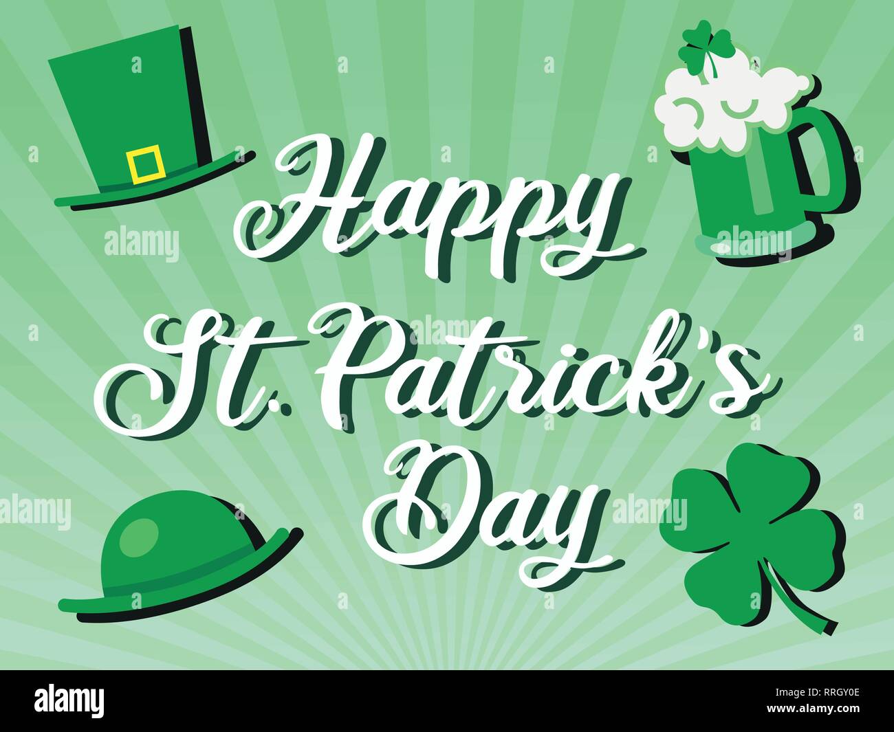 St patricks day greeting celebration with happy St. Patrick’s day text ...