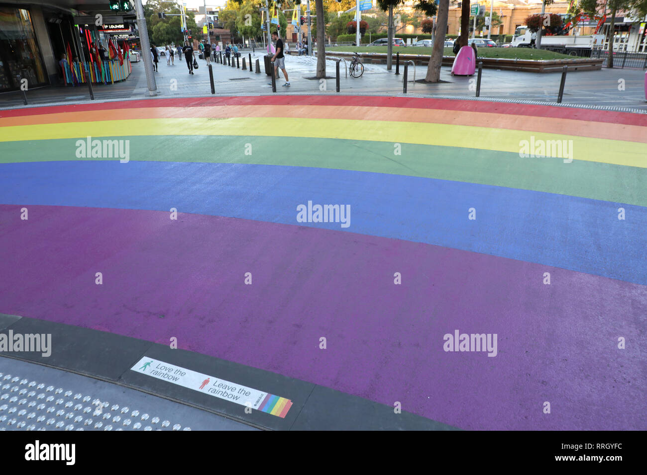 Sydney, Australia. 25th February 2019. A new permanent rainbow crossing ...