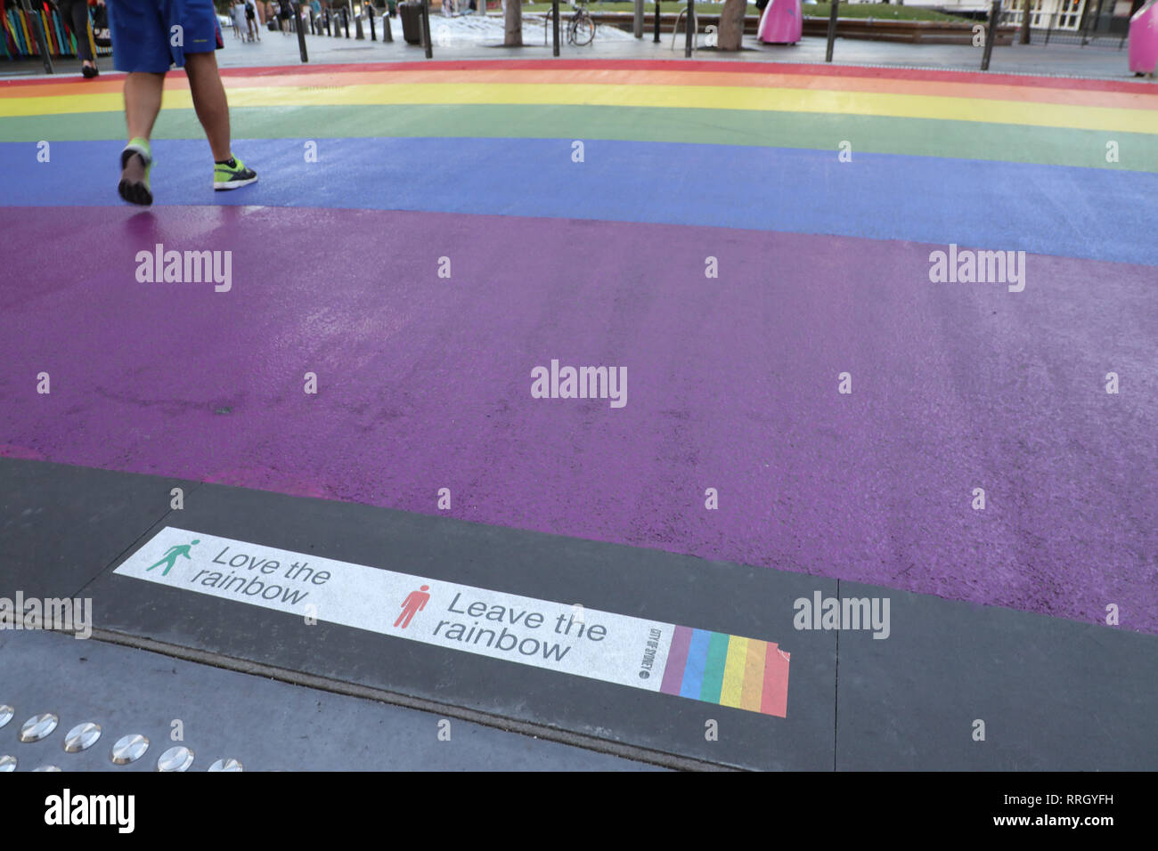 Sydney, Australia. 25th February 2019. A new permanent rainbow crossing ...