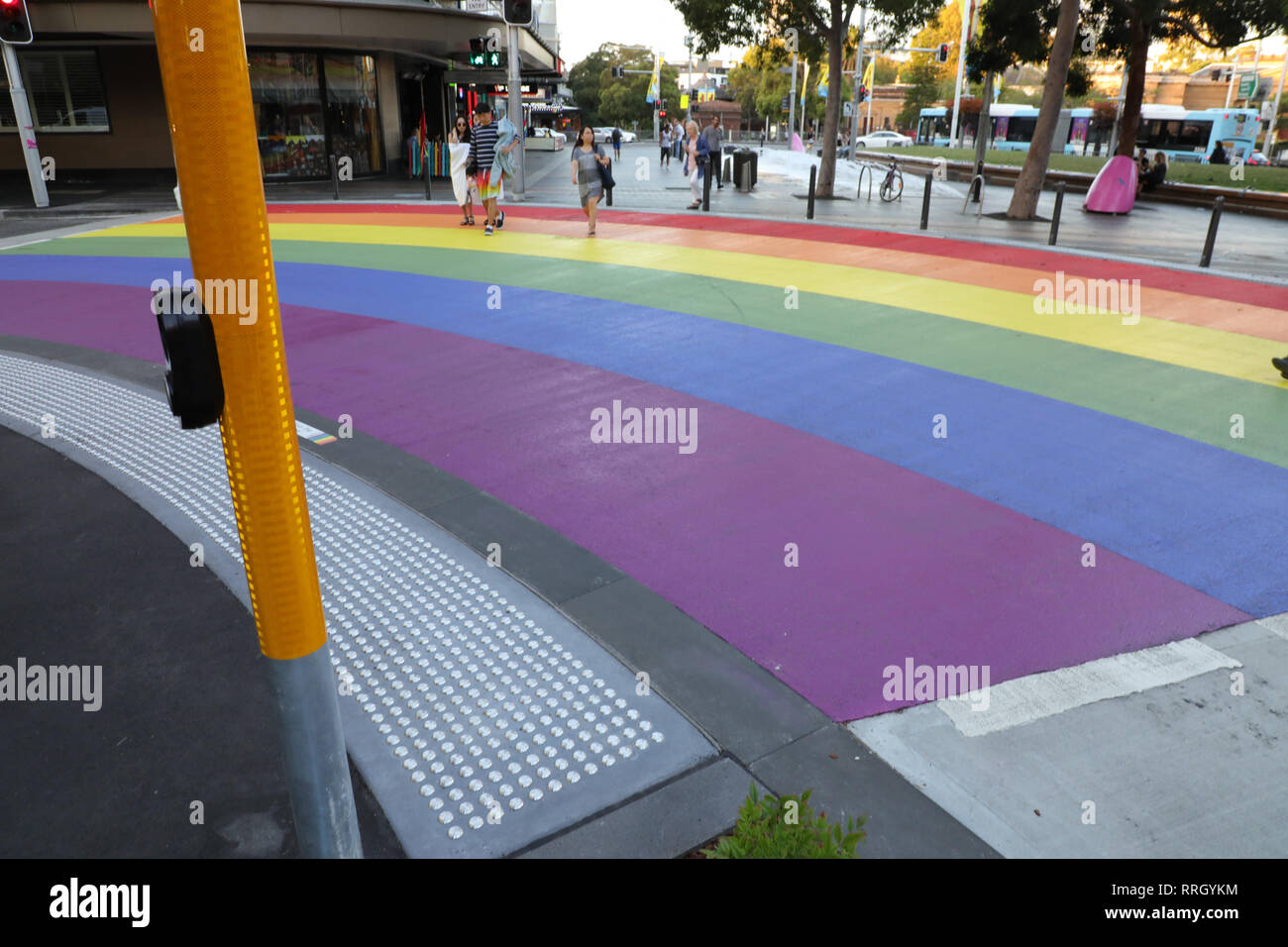 Sydney, Australia. 25th February 2019. A new permanent rainbow crossing ...