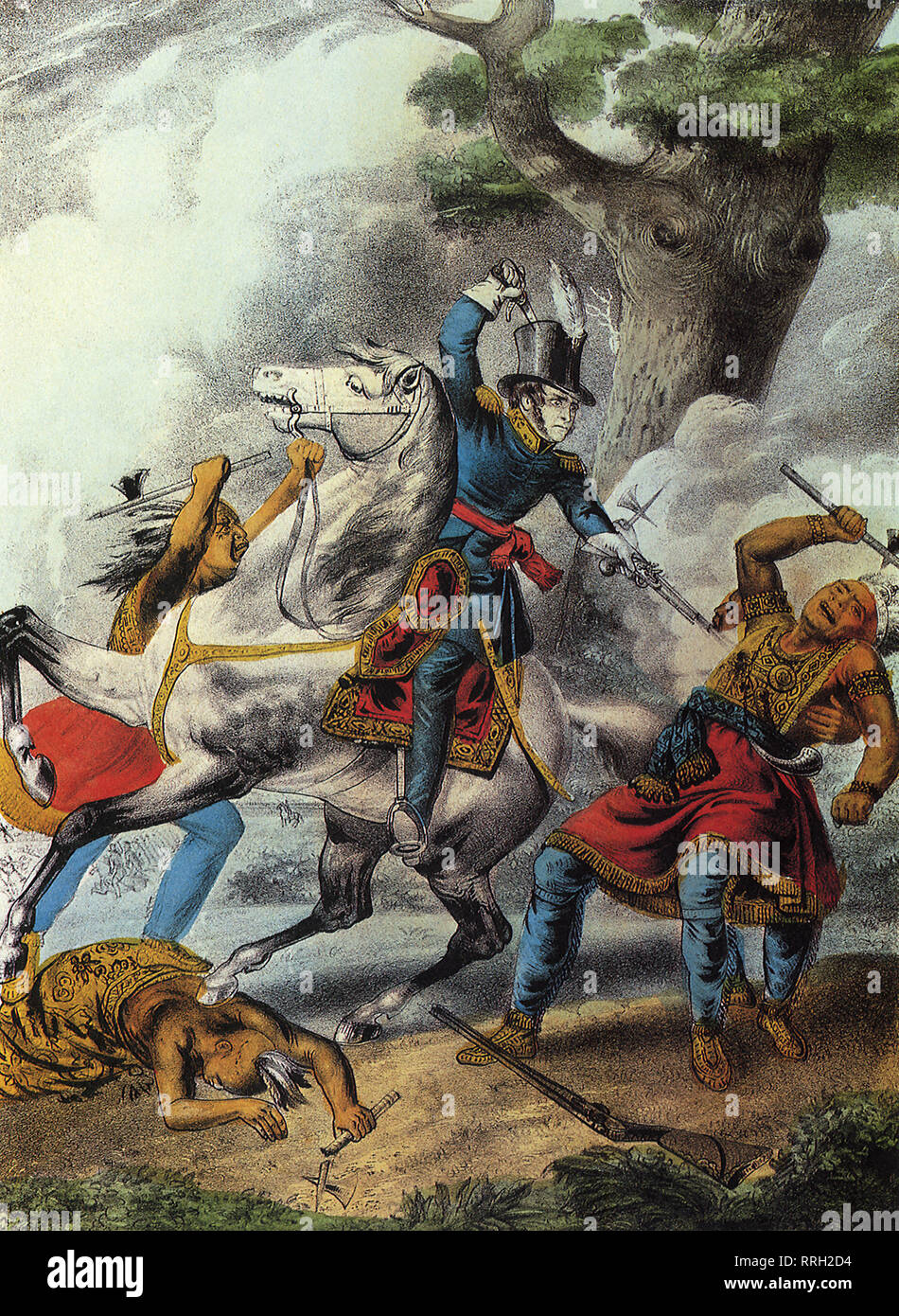 Death of Tecumseh, Battle of the Thames Oct. 18, 1813 Stock Photo - Alamy