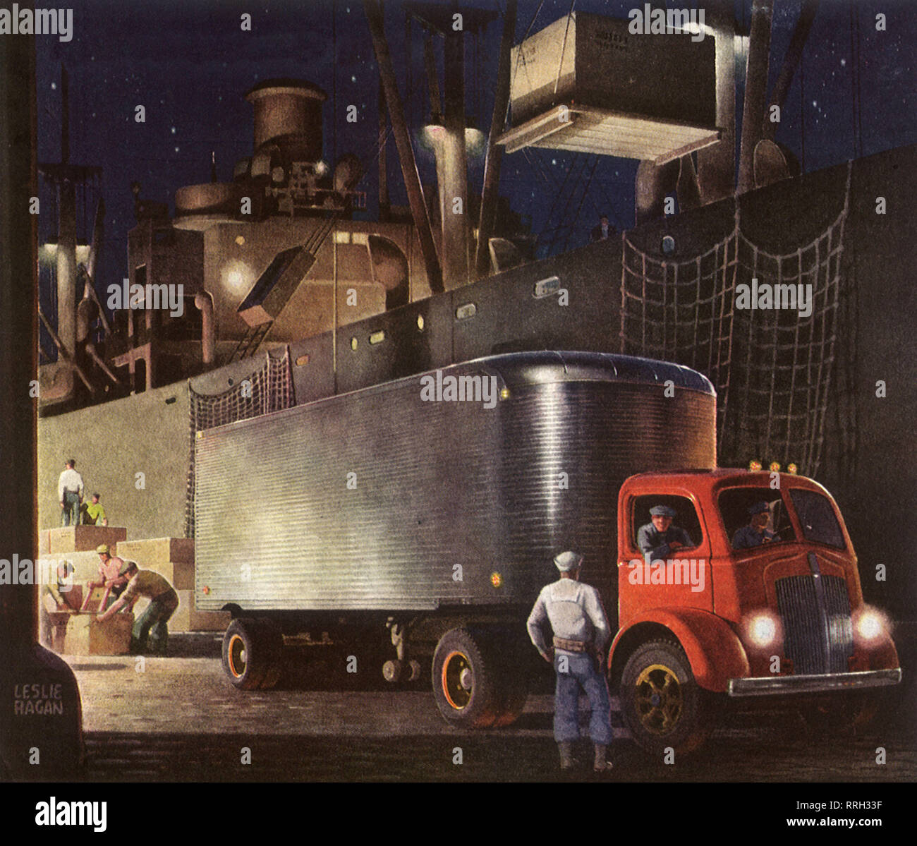 Vintage cargo ship hi-res stock photography and images - Alamy