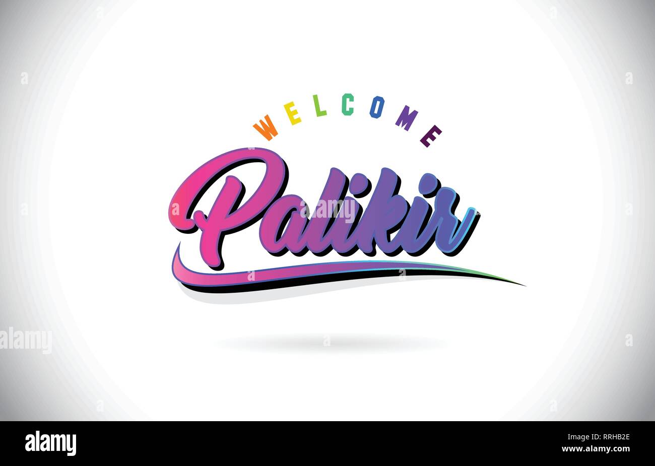 Palikir Welcome To Word Text with Creative Purple Pink Handwritten Font ...