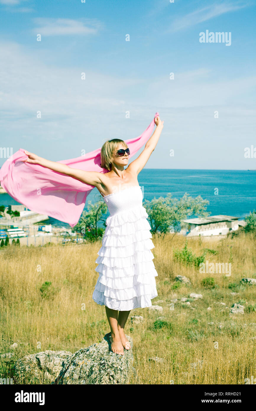 Scarf wind hand hi-res stock photography and images - Alamy