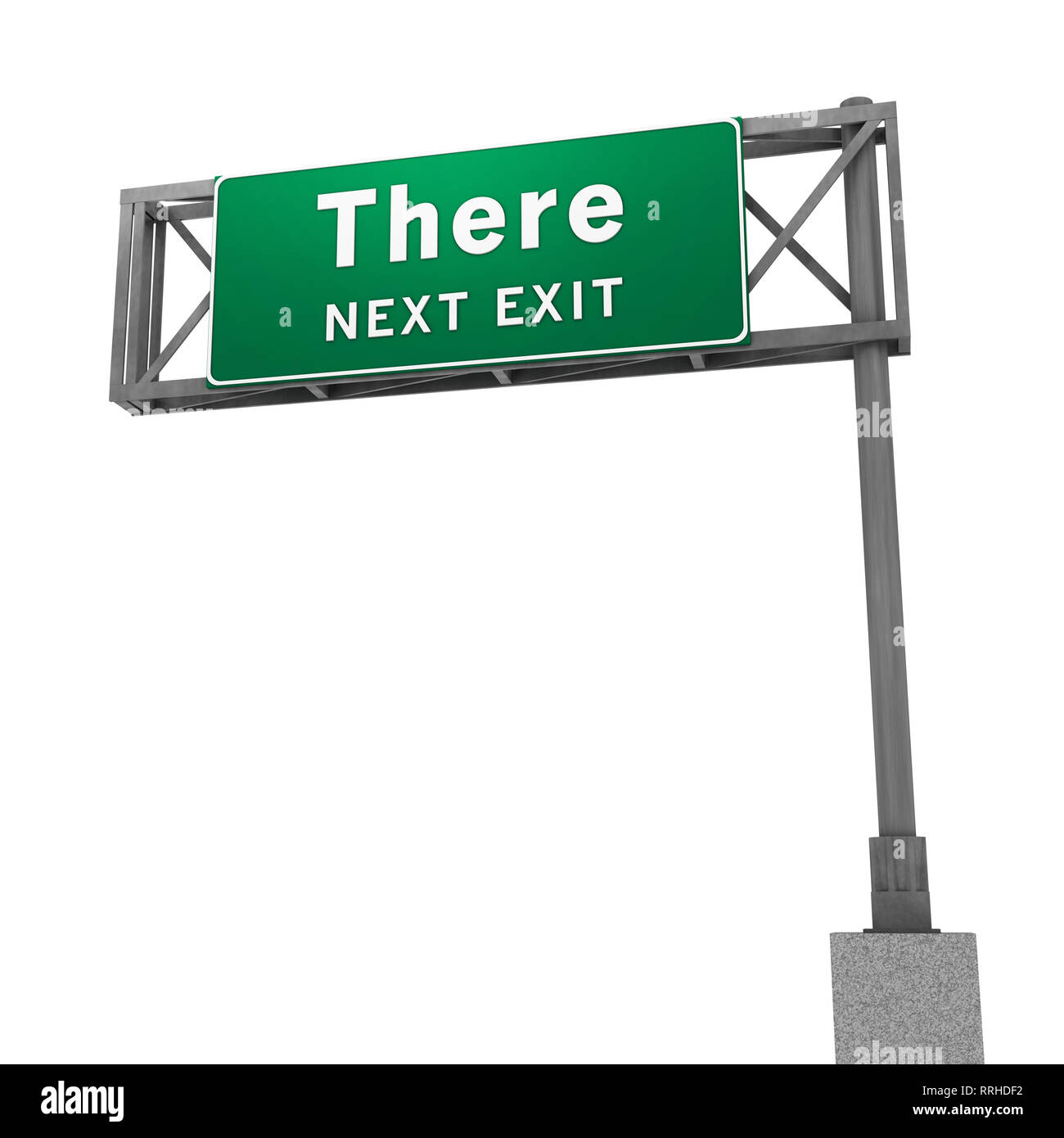 Super high resolution 3D render of freeway sign, next exit... There ...