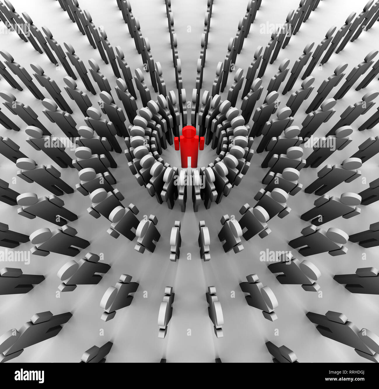 Concept 3D illustration of a circle of icon people standing in a circle ...