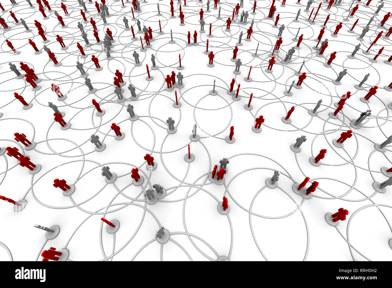 High resolution 3D illustration of people linked to a network Stock ...