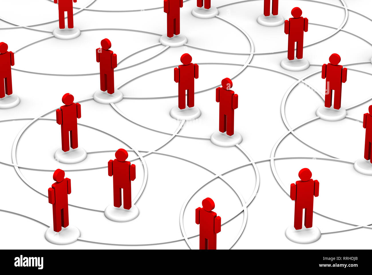 High resolution 3D illustration of icon people link by communication ...