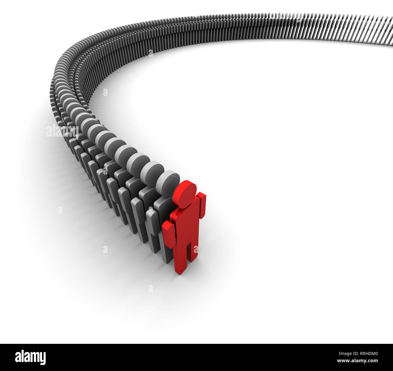 Concept 3D illustration of an arch of icon people standing in a ...