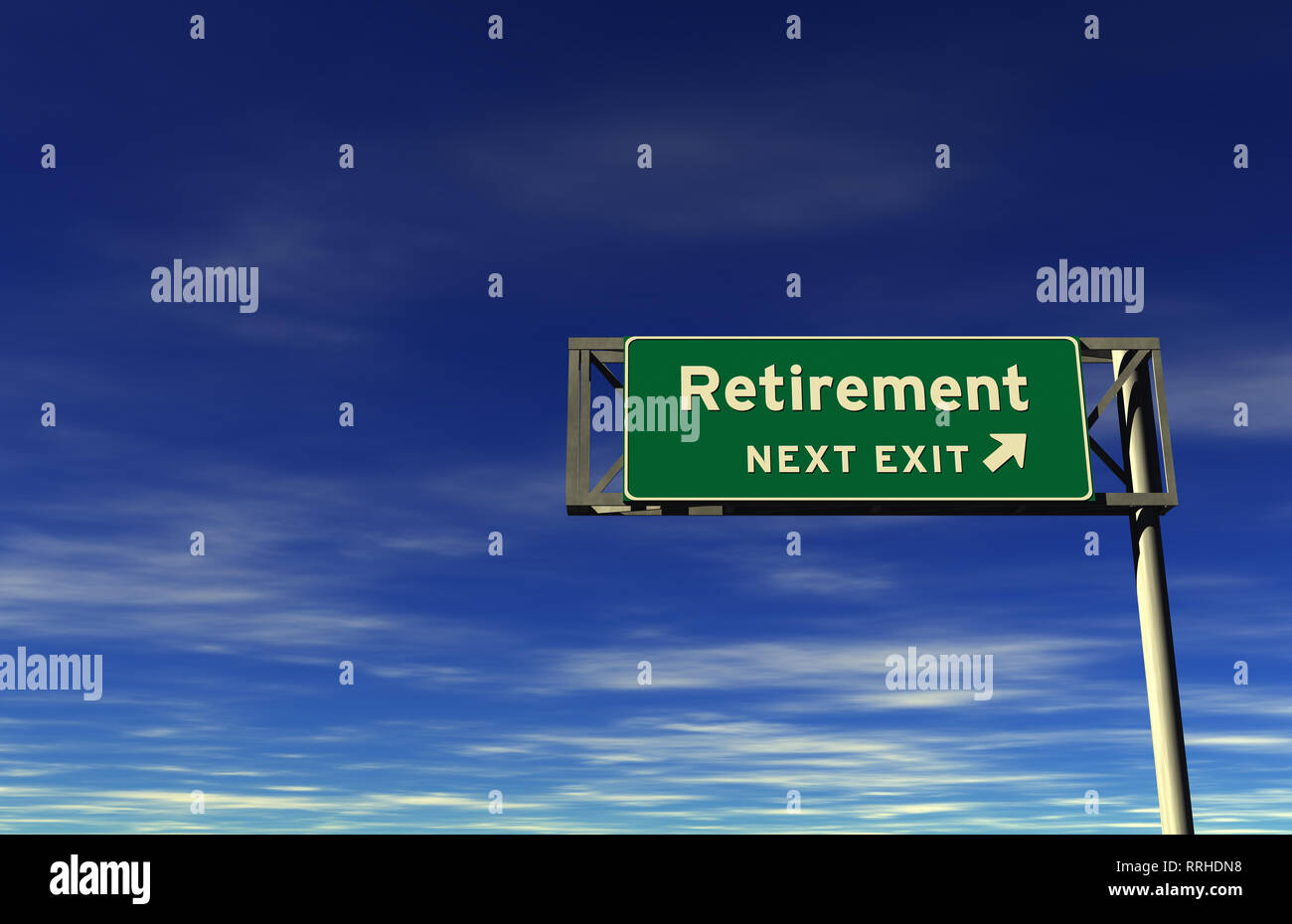 Super high resolution 3D render of freeway sign, next exit ...