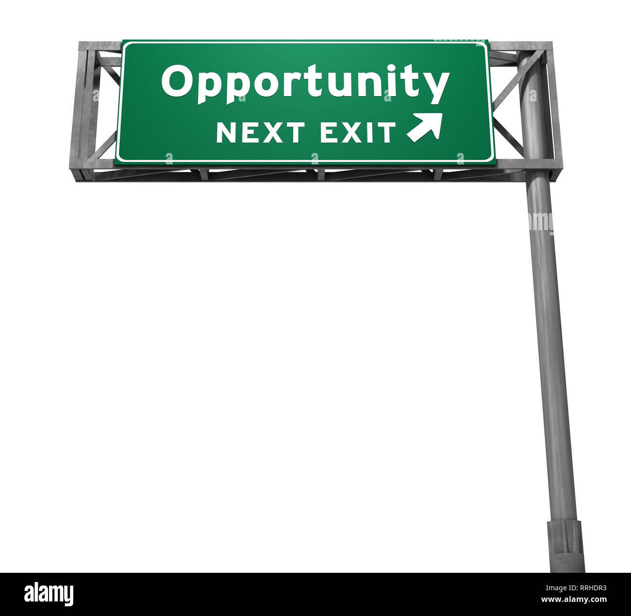Opportunity Freeway Exit Sign. 3D illustration isolated on white ...