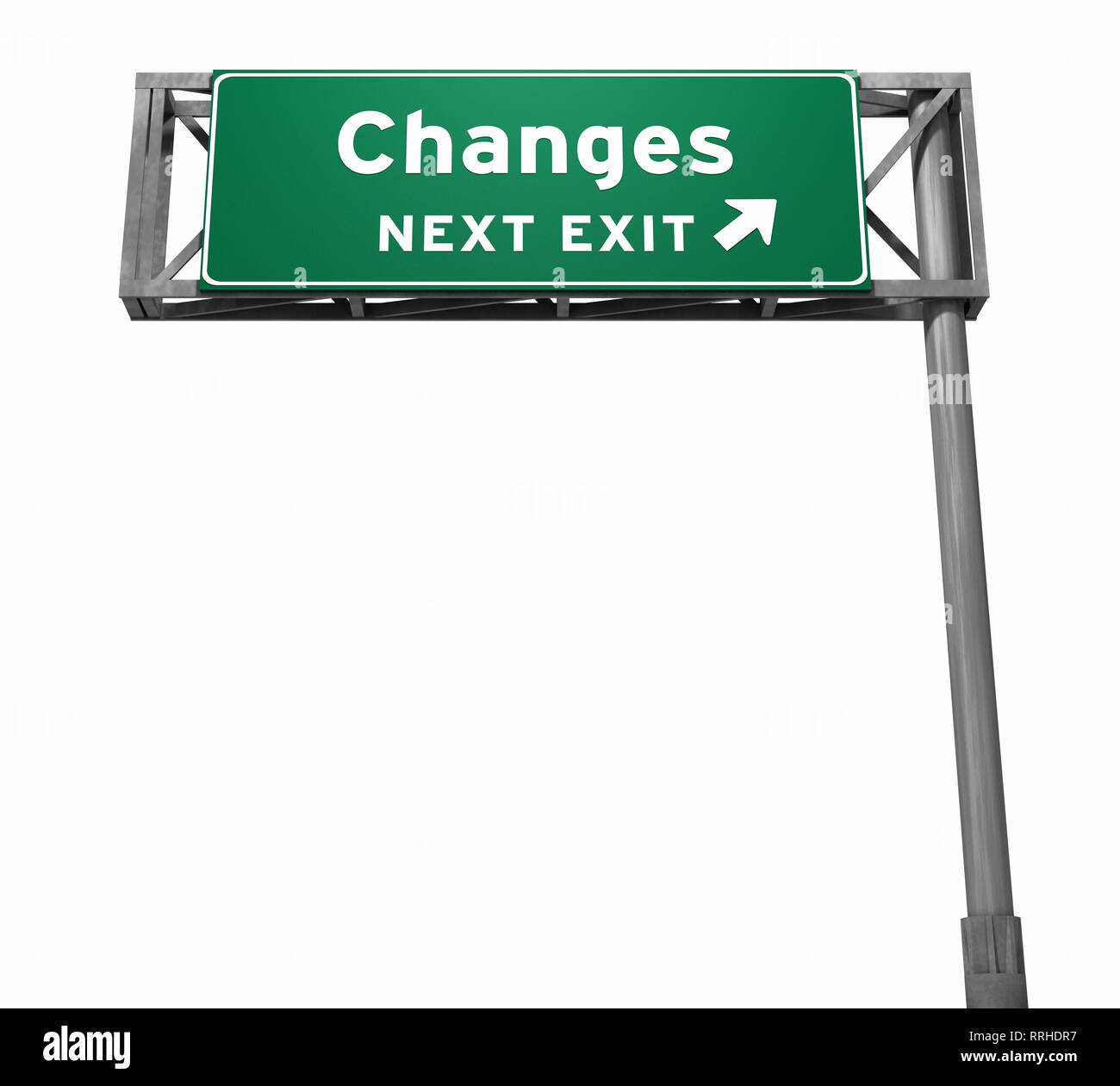 Super high resolution 3D render of freeway sign, next exit... Changes ...