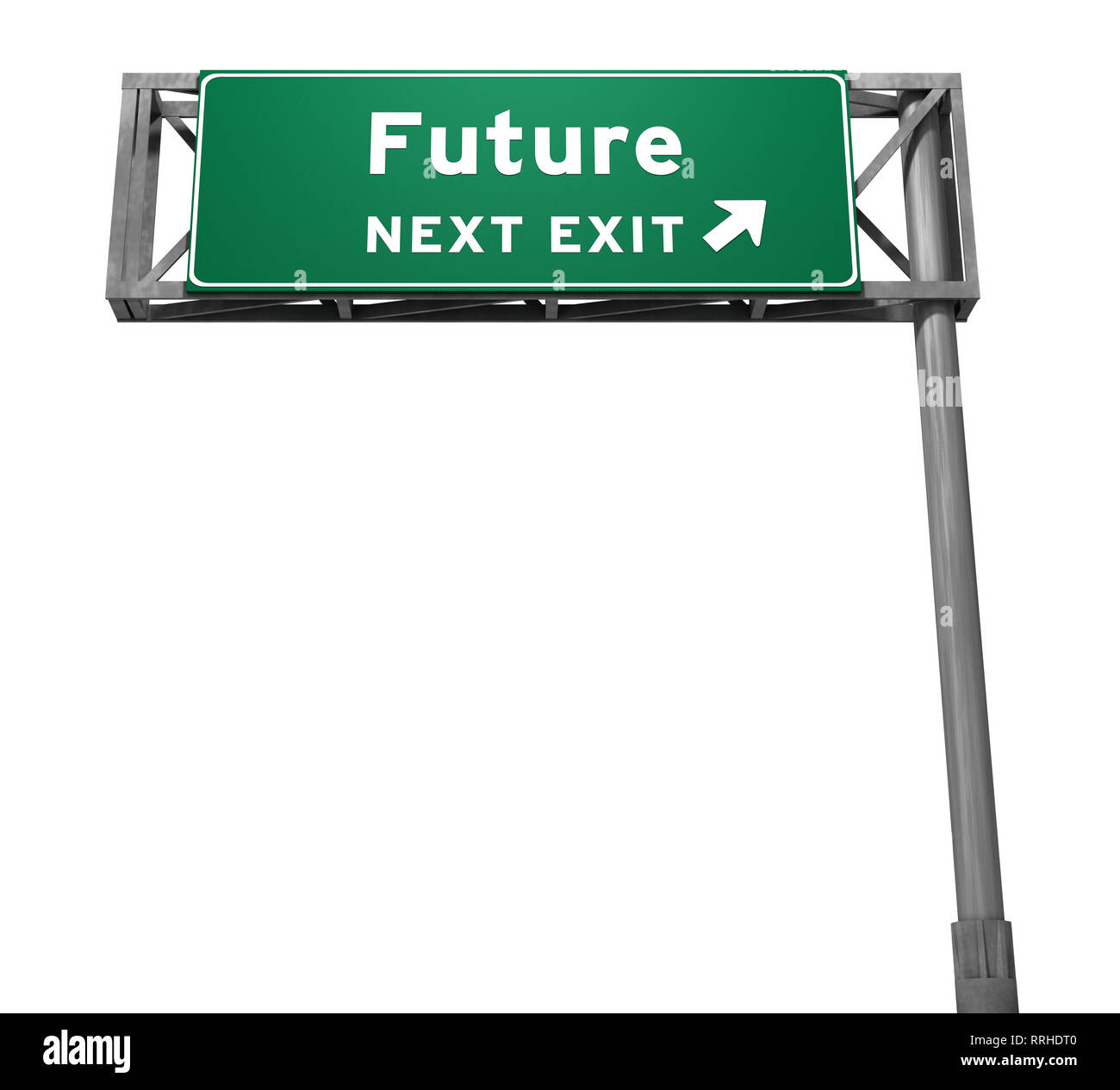 Future - Freeway Exit Sign. 3D illustration isolated on white ...