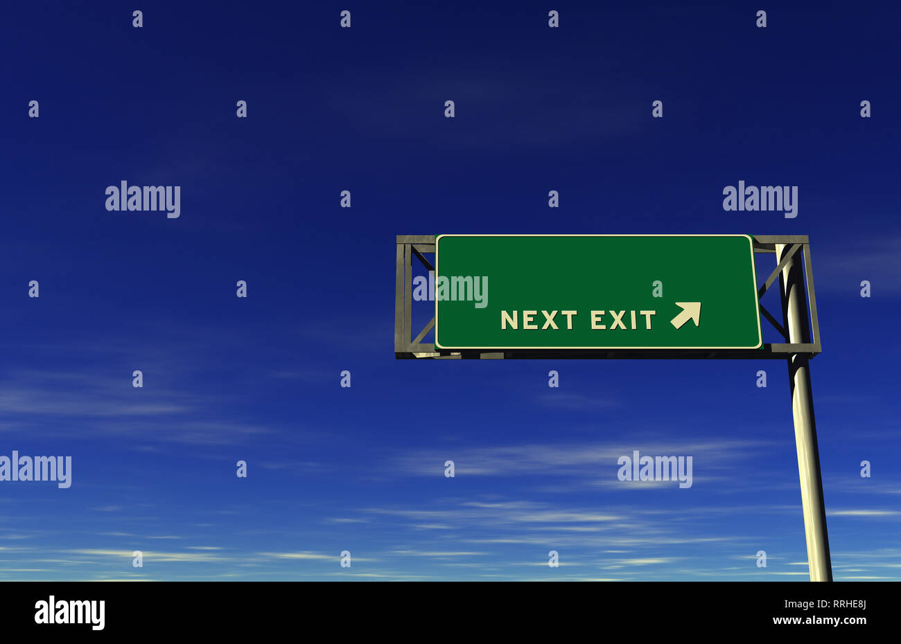 Super high resolution 3D render of freeway sign, next exit... ! Stock ...